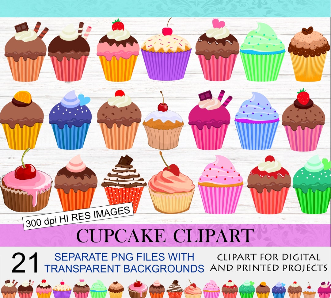 Cupcake Clipart.cupcake Png. Cupcake Sticker.colorful Cupcake.cupcake ...