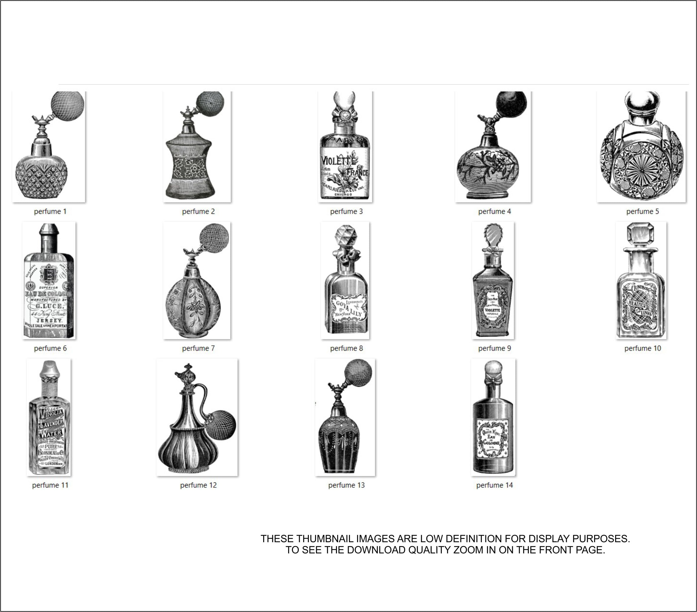 Vintage Perfume Bottles Clipart.perfume Bottle Digital Download.old ...