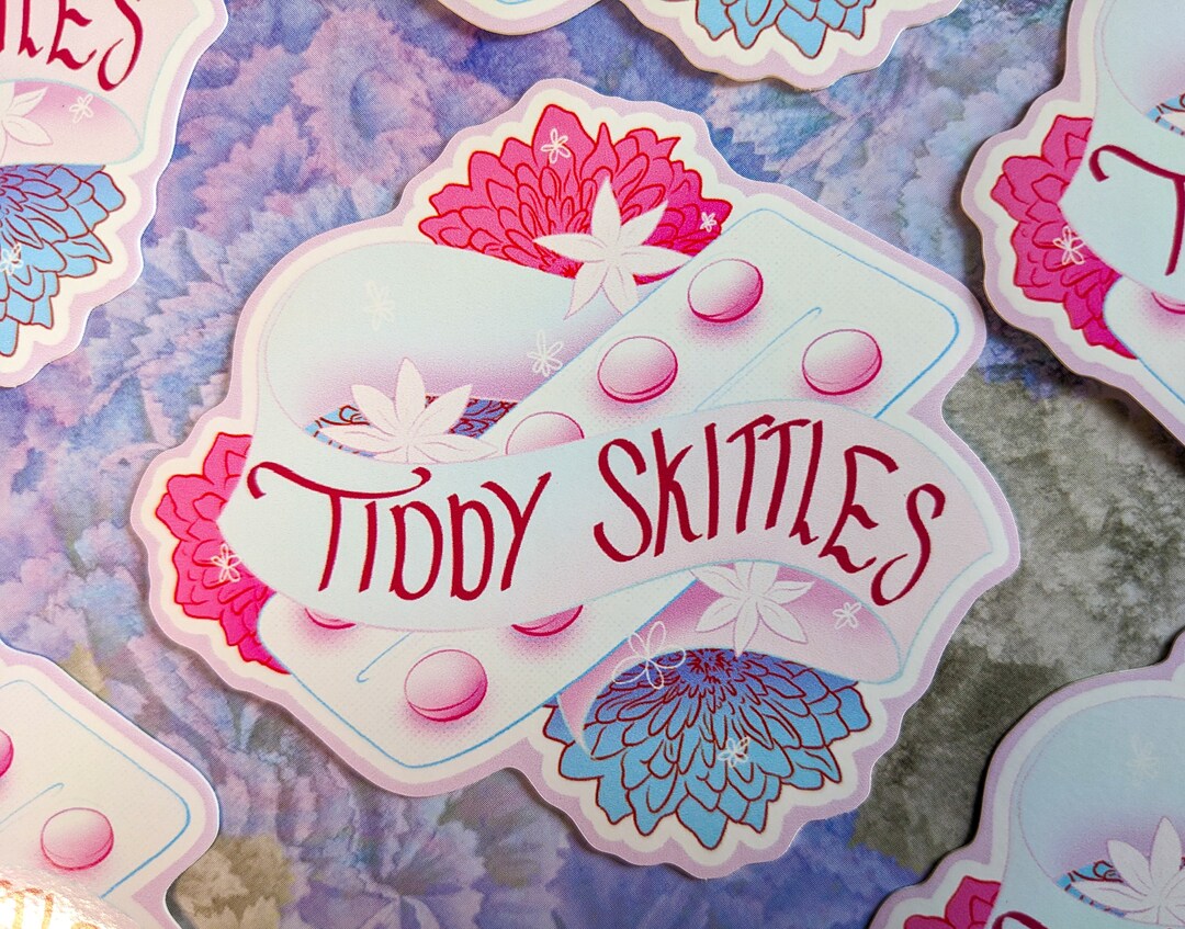 Tiddy Skittles Die Cut Sticker | Gloss Trans Pride Sticker ...
