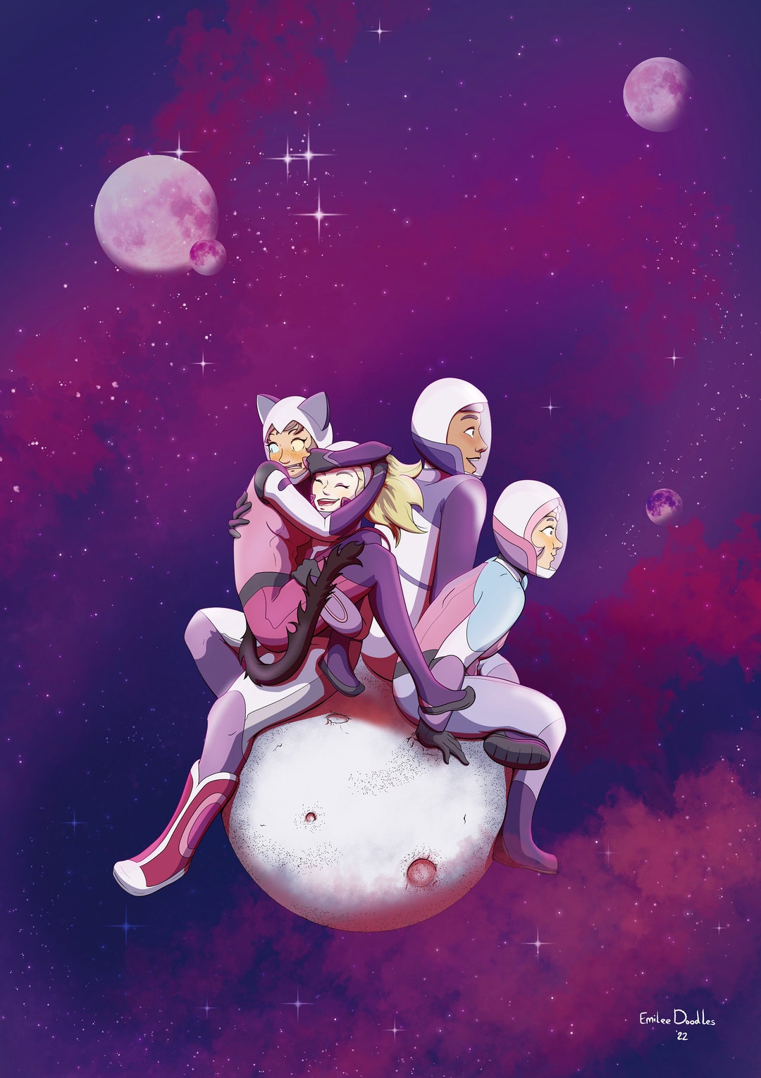 Best Friend Squad in Space Print | Shera Fanart | Spop Card Print - Etsy