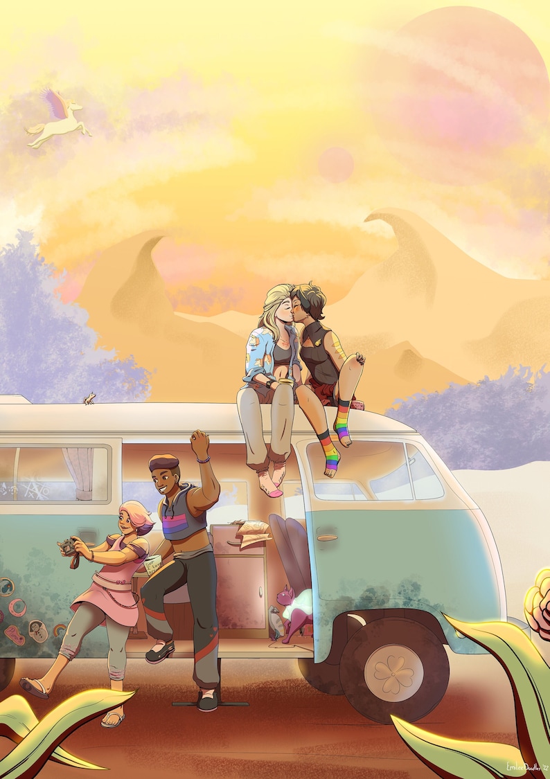 Catradora and Glimbow Camper Van Print Shera Fanart Spop - Etsy