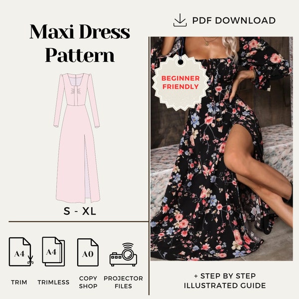 Maxi Dress Pattern - Etsy