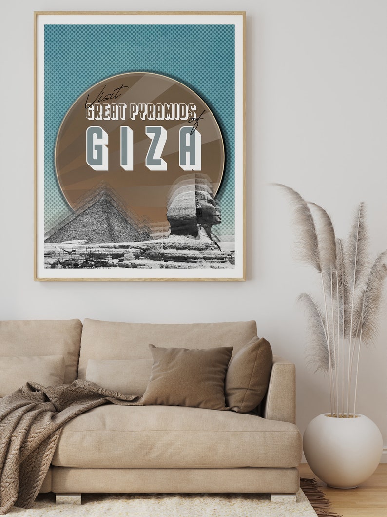 Pyramids of Giza, Egypt | Retro - Art Deco - Digital Prints - Travel ...
