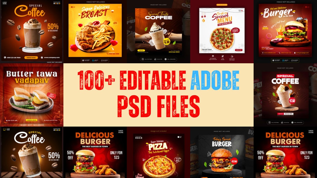Fully Editable 100+ Photoshop Templates for Cafes, Coffee Shops, and ...