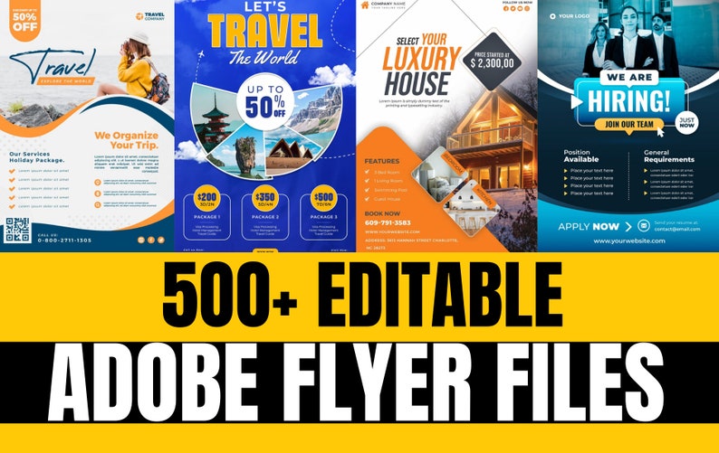 Fully Editable 500 Flyer Templates, Premium Psd Files,ai Files, Ready ...