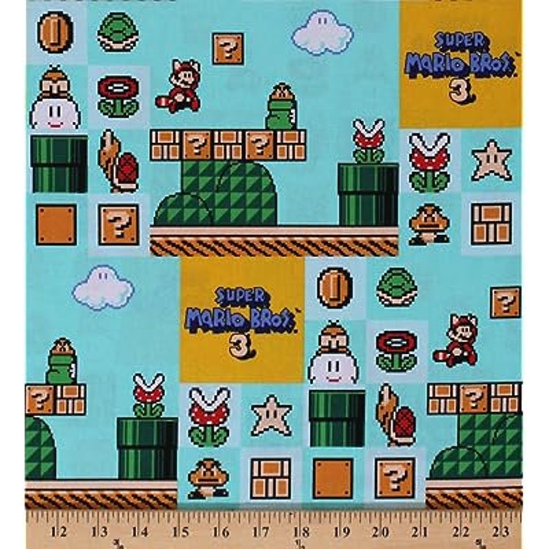 Nintendo Super Mario Bros Fabric - Etsy