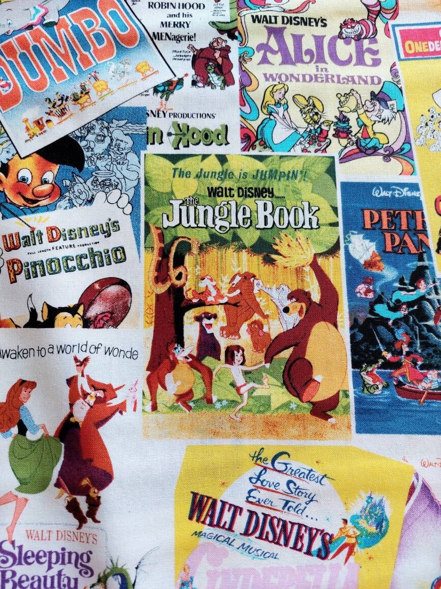 Classic Disney Movie Posters Fabric - Etsy