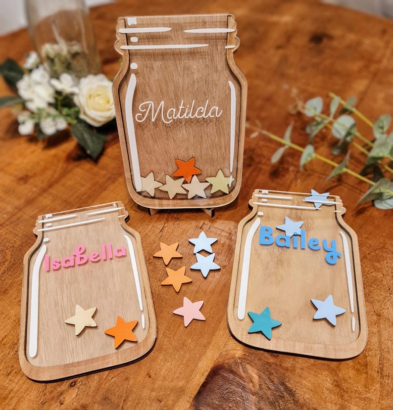 Personalised Star Reward Jar. Children, Learning, Name, Baby, School ...