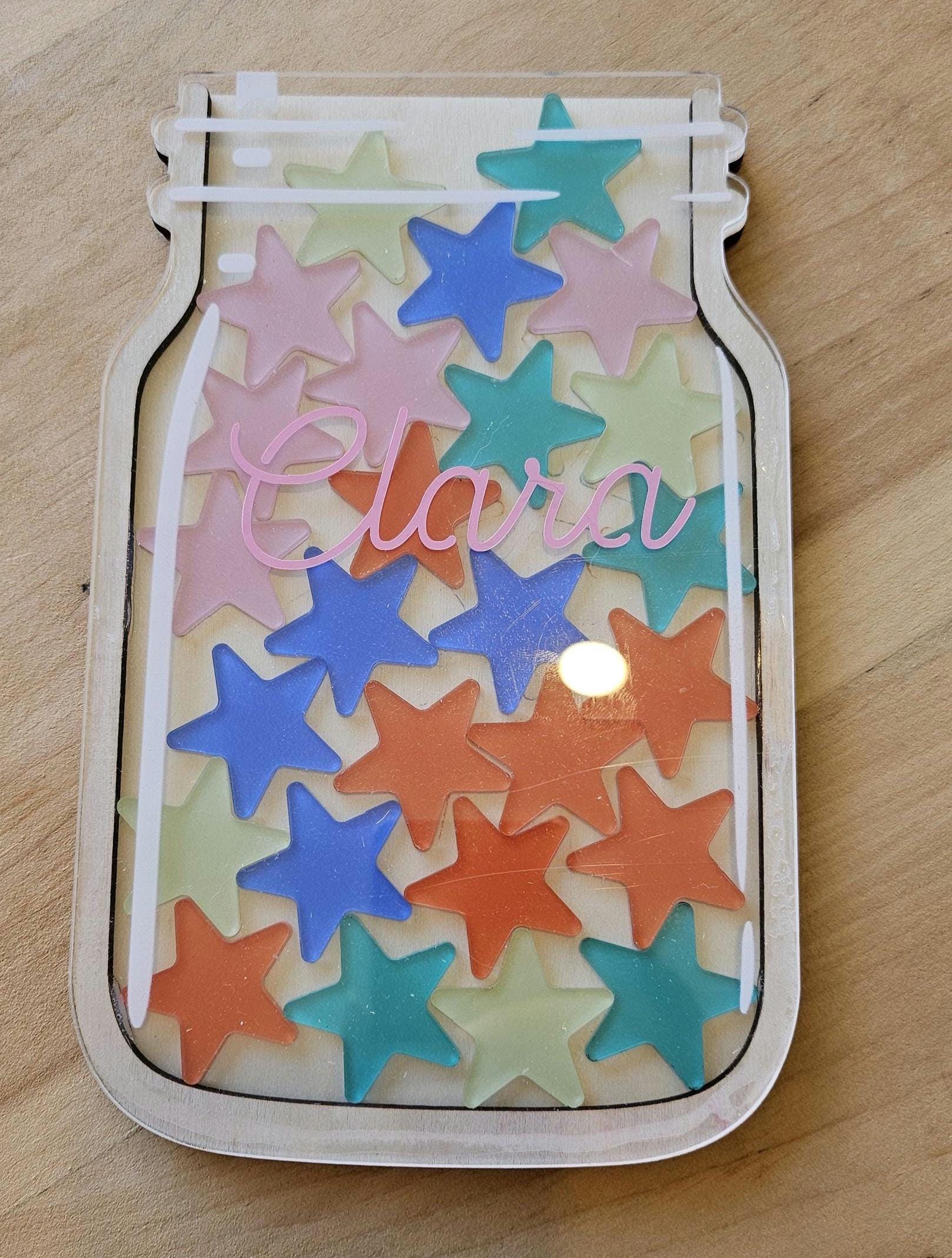 Personalised Star Reward Jar. Children, Learning, Name, Baby, School ...