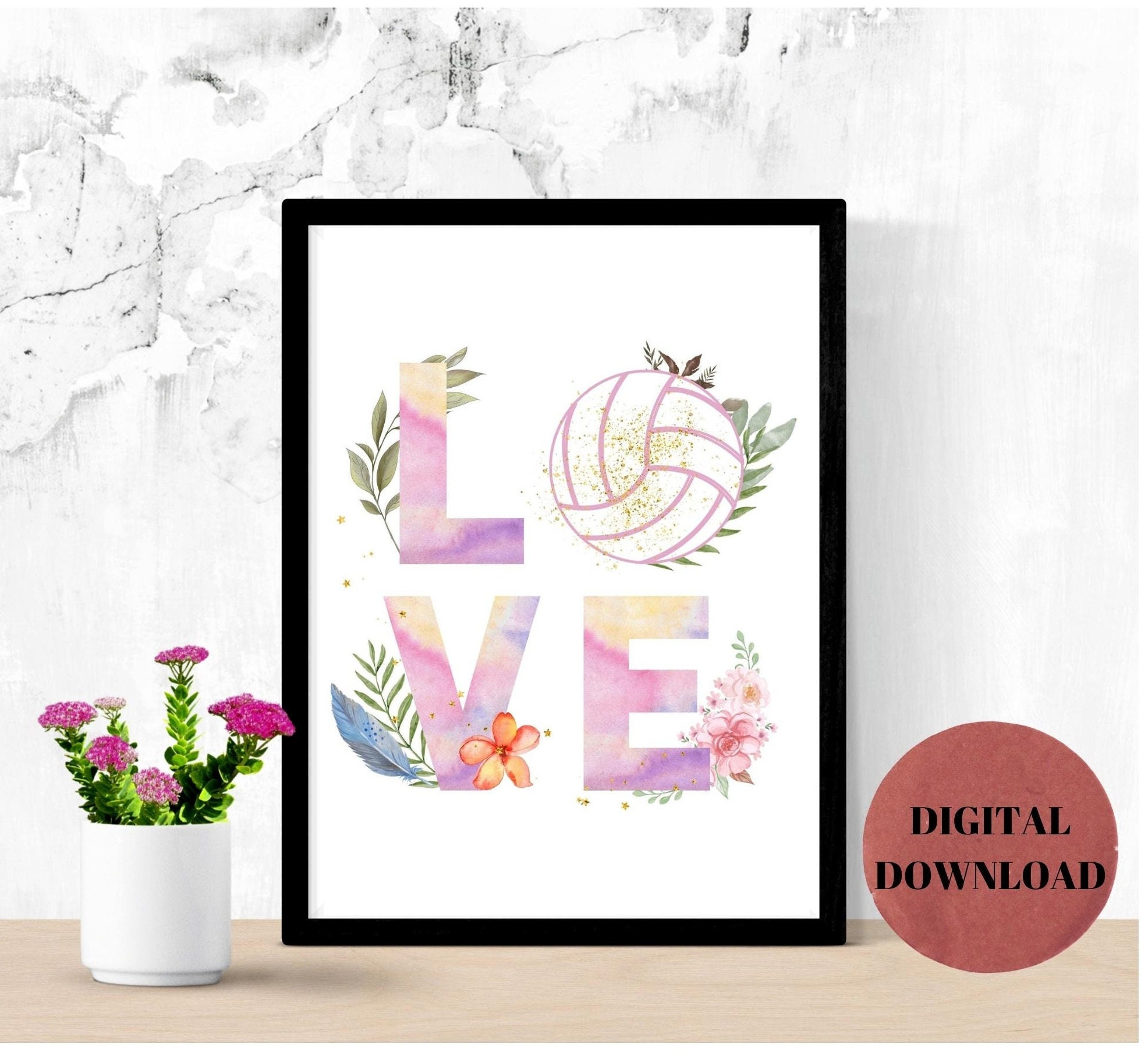 Volleyball Wall Art, Volleyball Decor, Volleyball Gift, Volleyball ...