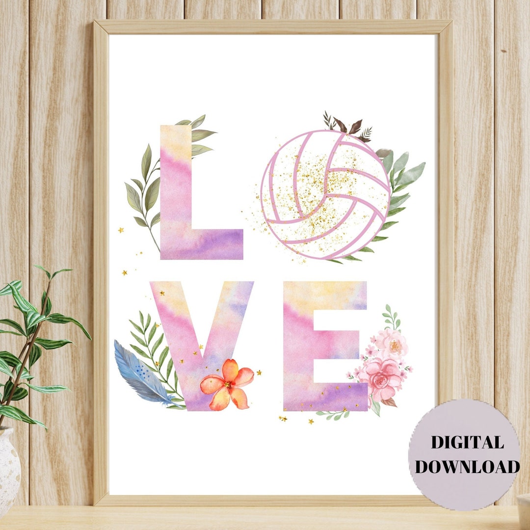 Volleyball Wall Art, Volleyball Decor, Volleyball Gift, Volleyball ...