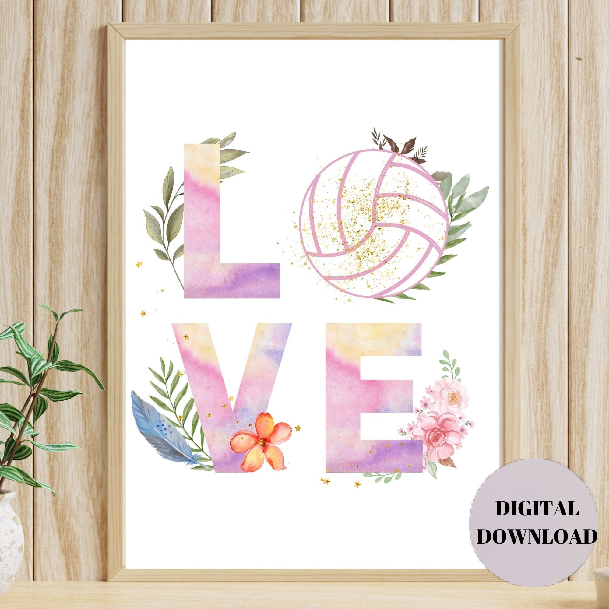 Volleyball Wall Art, Volleyball Decor, Volleyball Gift, Volleyball ...