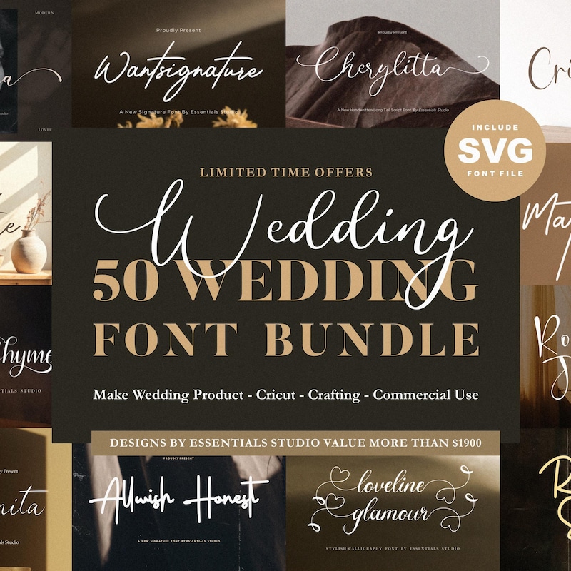Wedding Font - Etsy