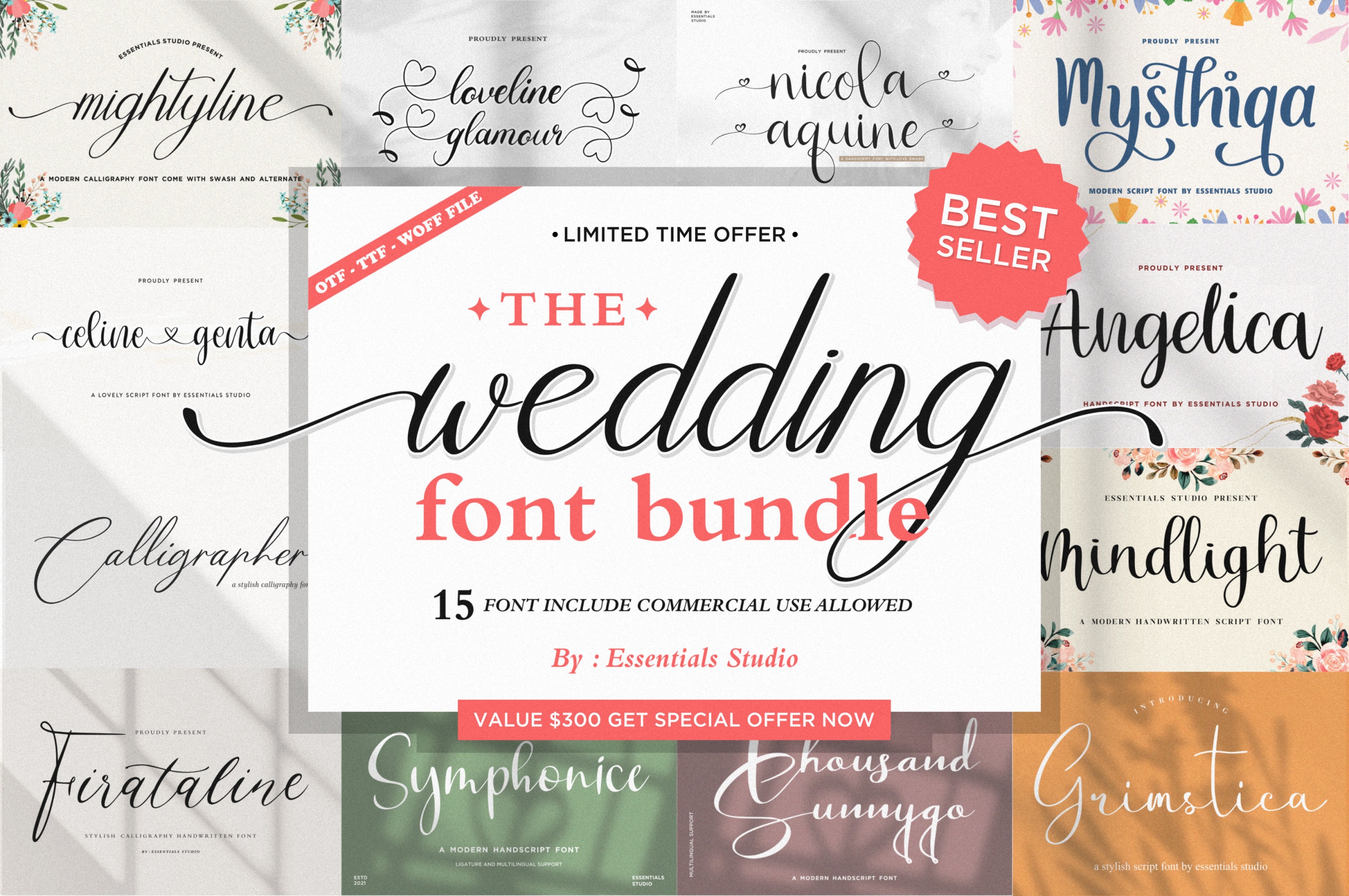 Wedding Font Bundle Cursive Font Font Handwritten - Etsy UK