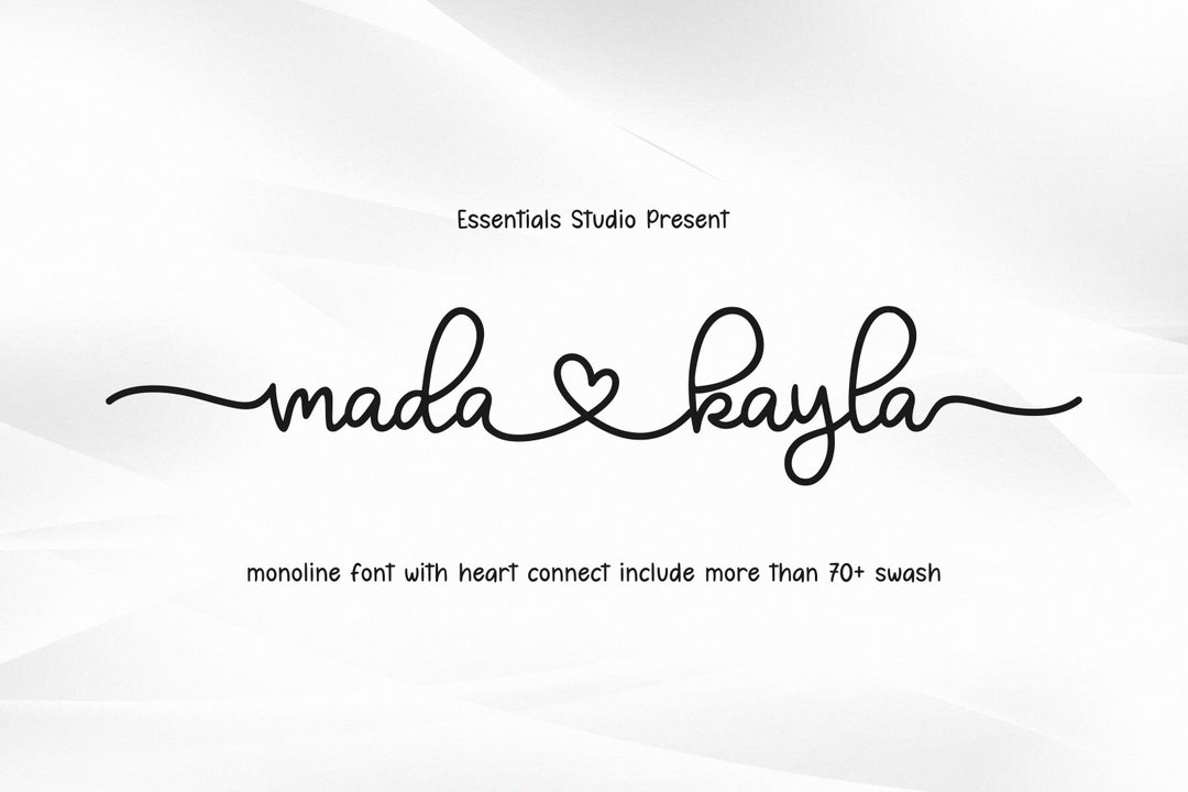 Buy Mada Kayla Lovely Font, Calligraphy Font, Modern Calligraphy, Heart ...