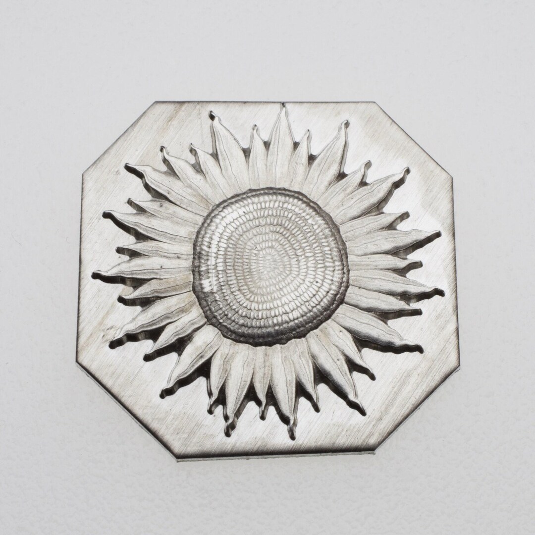 Gemina Large Sunflower Impression Die | Steel Shot Plate Jewelry Making ...