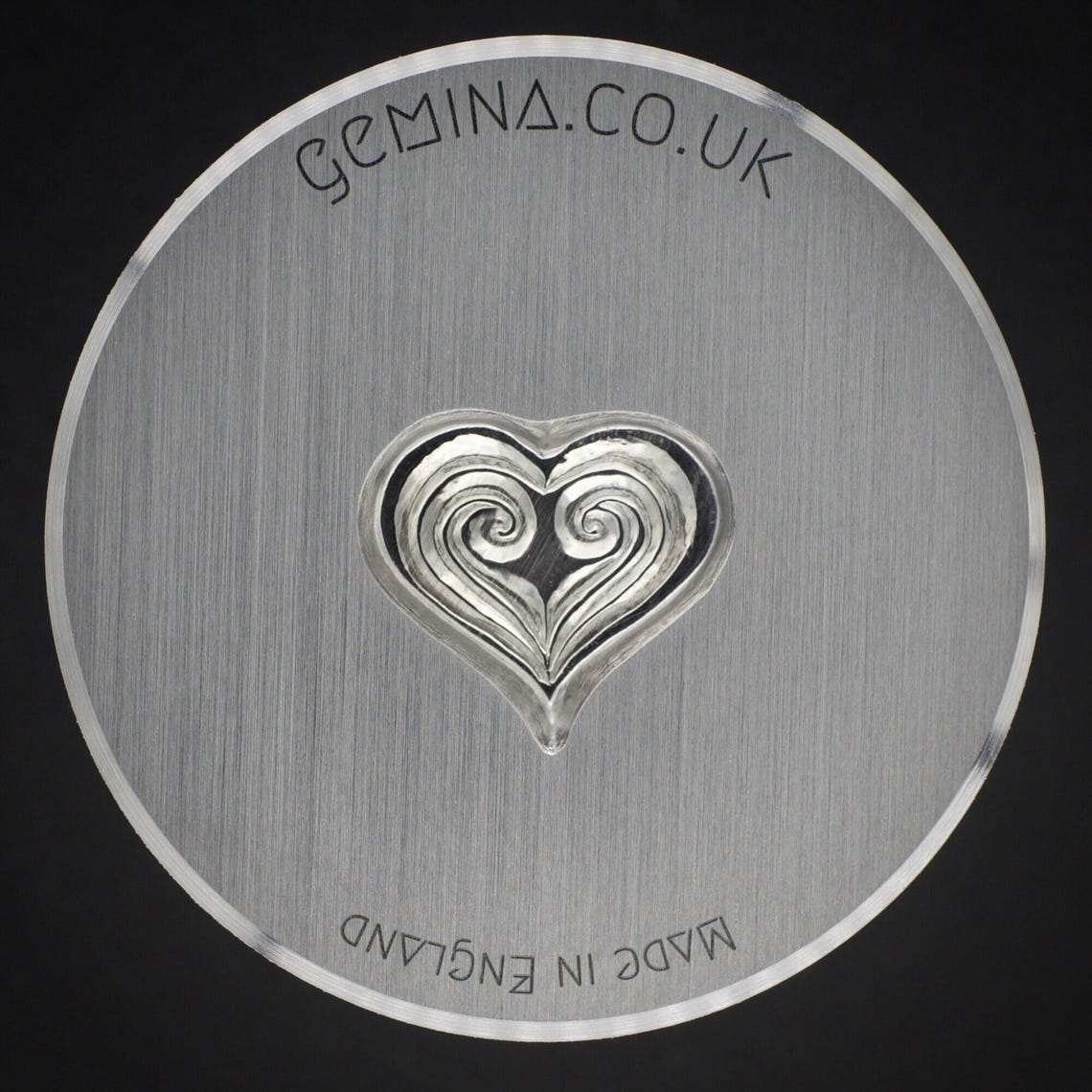 Gemina Scroll Heart Impression Die | Steel Shot Plate | Jewellery ...