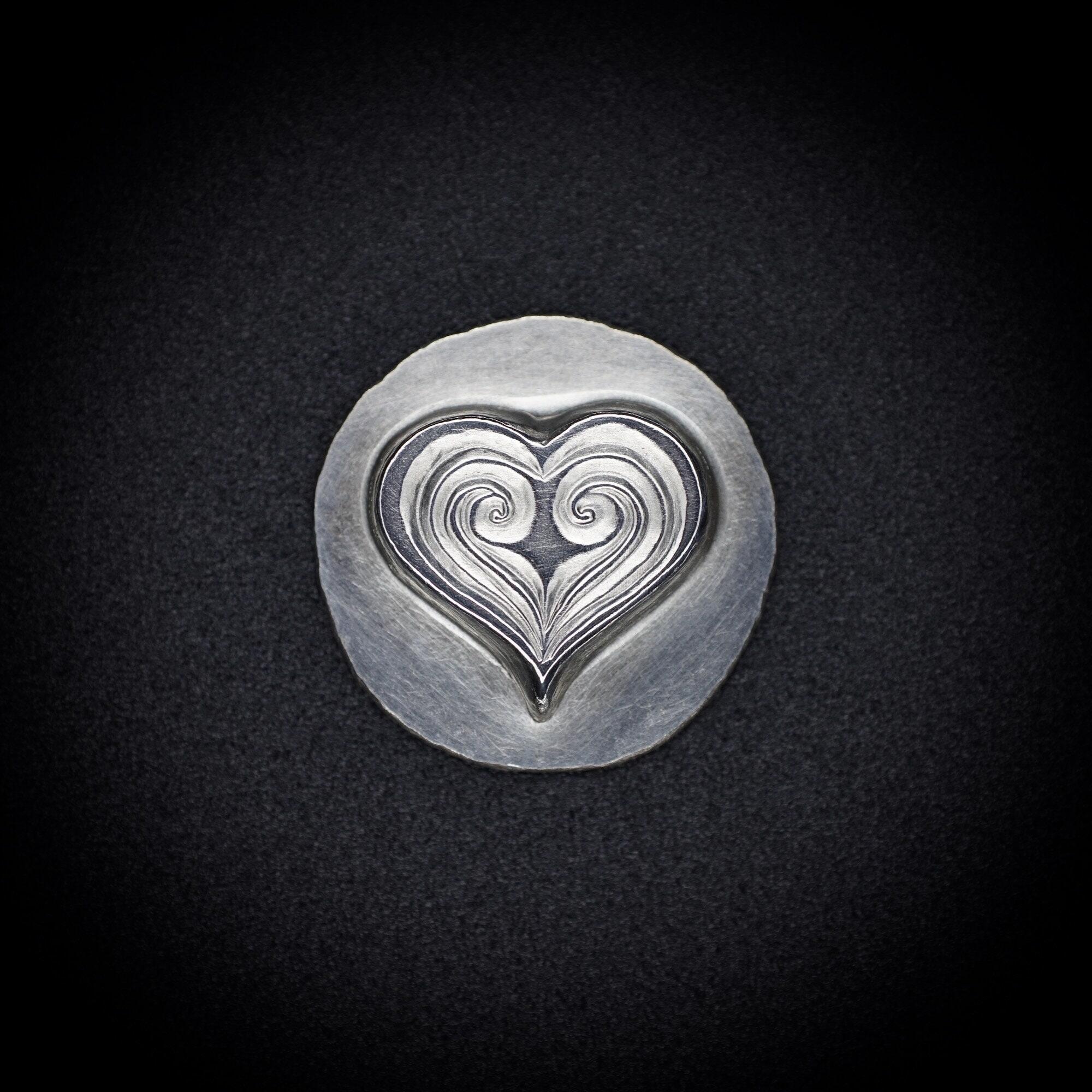 Gemina Scroll Heart Impression Die | Steel Shot Plate | Jewellery ...