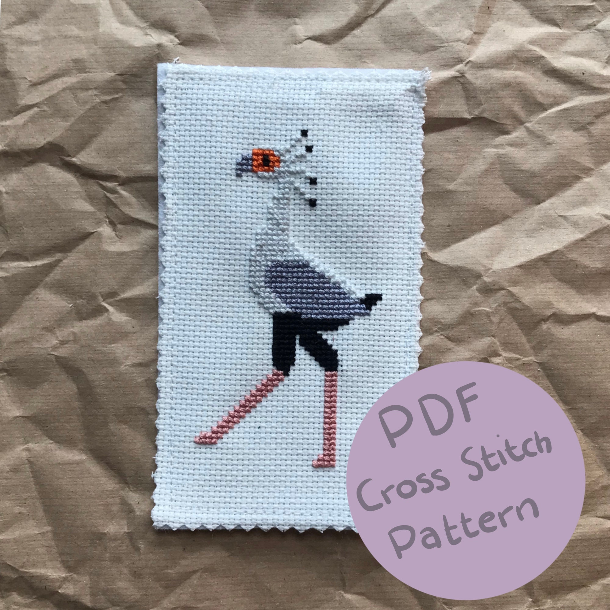 Secretary Bird Cross Stitch Pattern, Instant Download, Modern Chart - Etsy