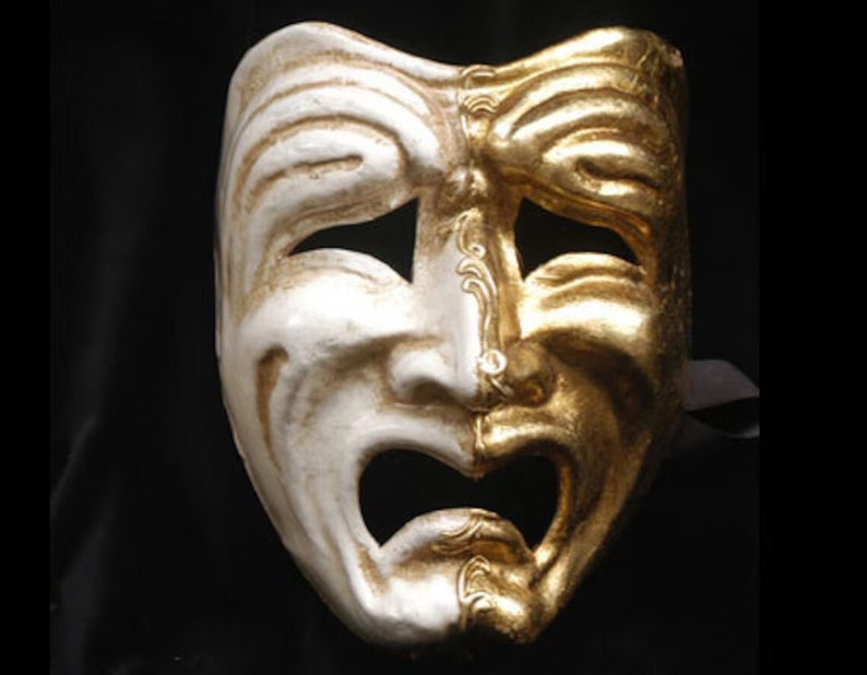 Tragic Mask Comic Mask, Tragicomic Mask Made in Venice in Papier-mâché ...