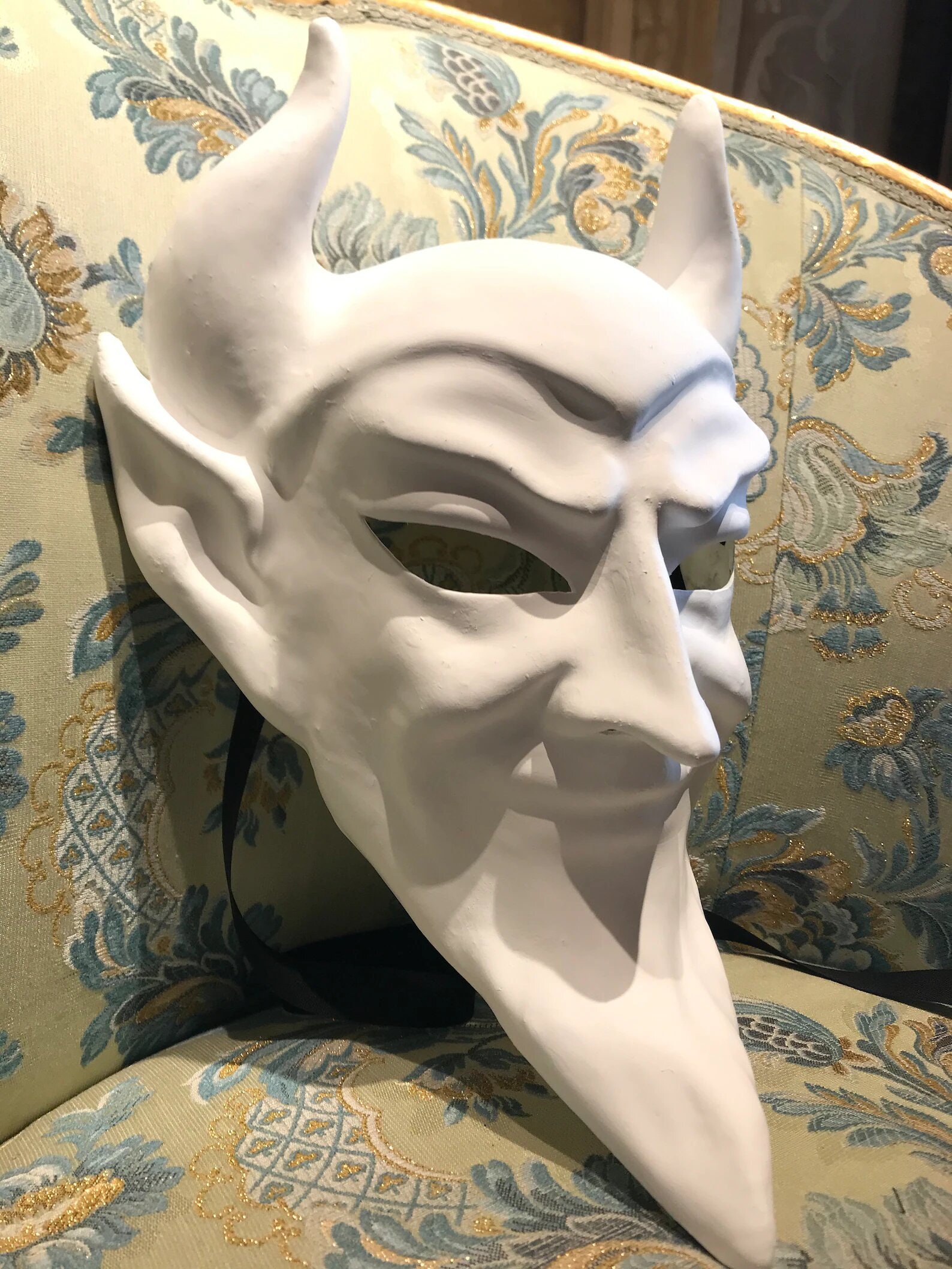 Venetian Mask, Raw White Devil to Paint - Etsy