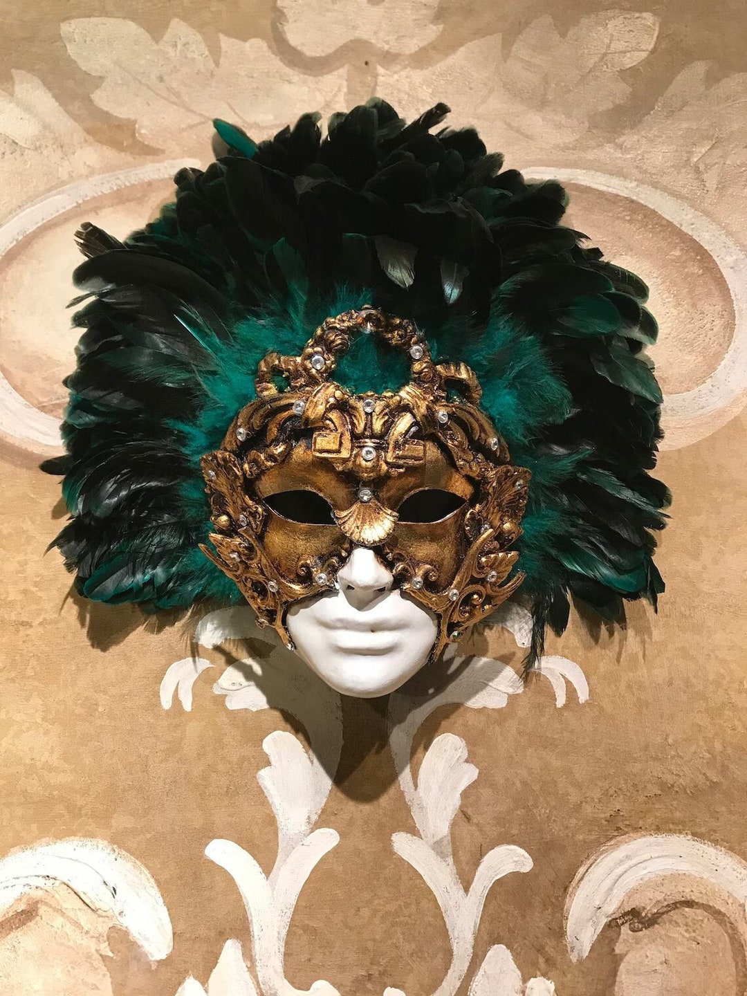 Venetian Mask,baroque Feather,venice Mask - Etsy