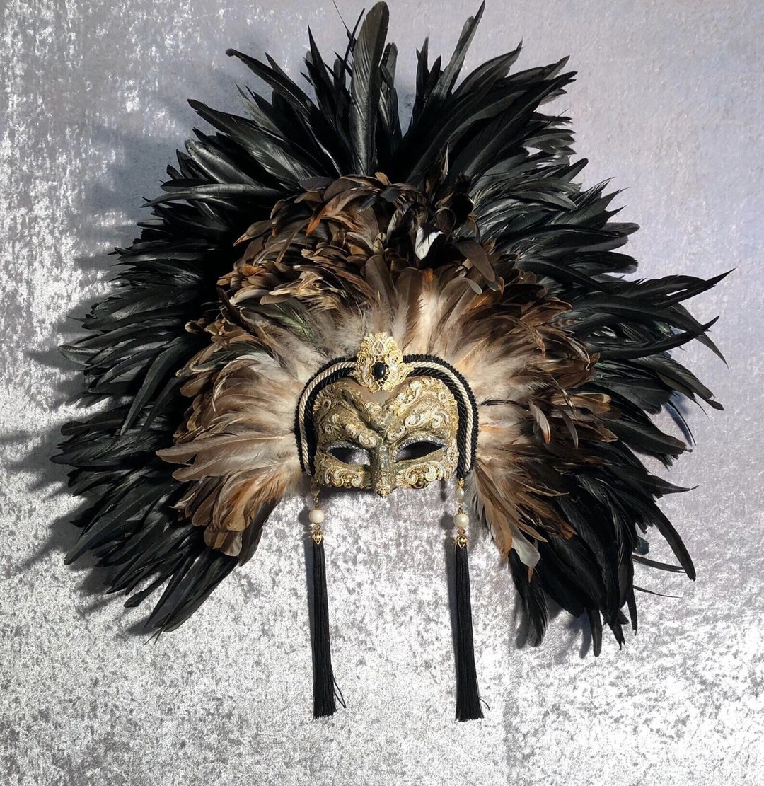 Venetian Mask Feather Anna Original Mask - Etsy