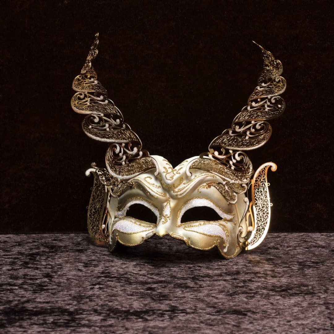 Venetian Mask, Half Devil, Original Mask - Etsy