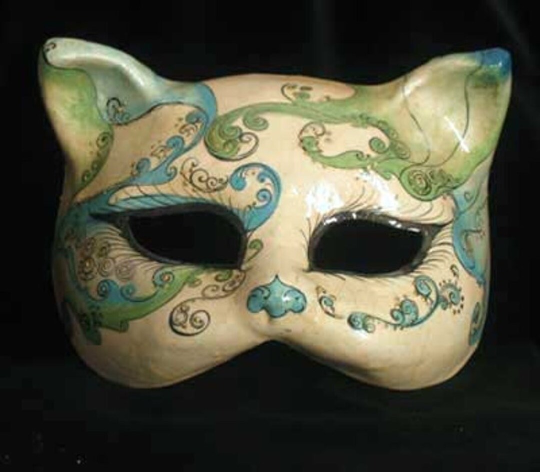 Venetian Cat Mask, Original Micio Mask Made in Venice in Papier-mâché ...