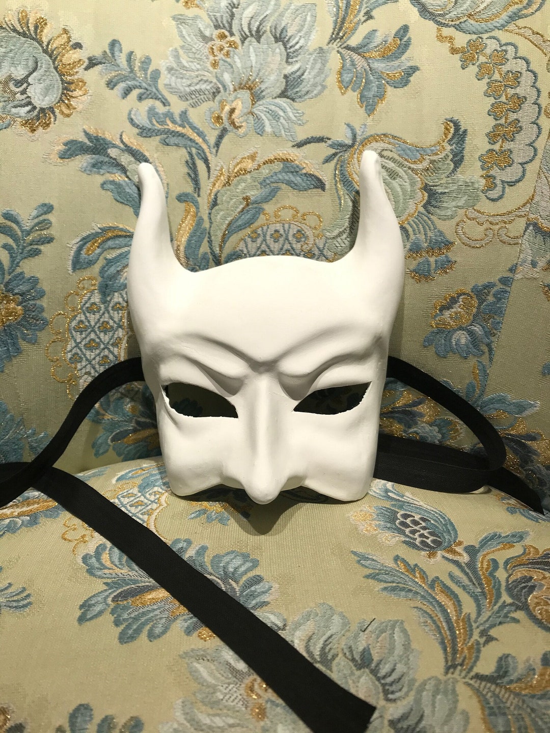 Venetian Mask, White Devil Mask to Paint - Etsy