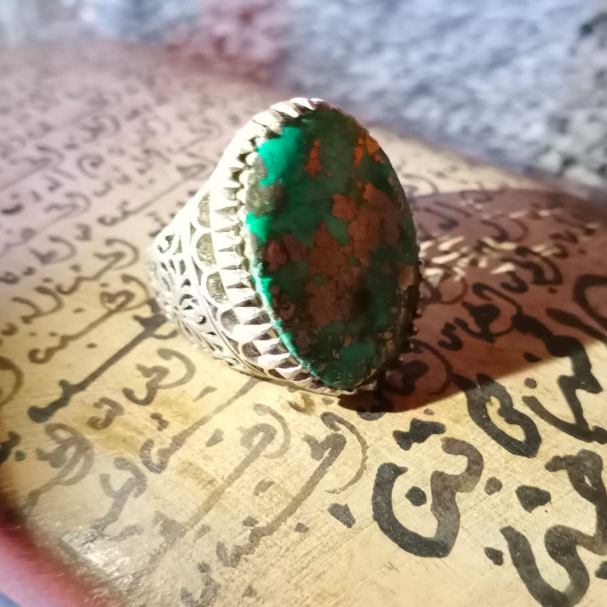 Fayrouz Hosseini Nishabouri Razaki Ring the Rare Green - Etsy