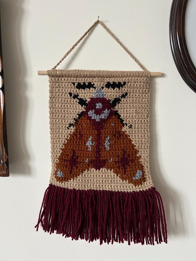 Moth Tapestry Crochet Pattern / Insect / Wall Hanging /home Décor ...