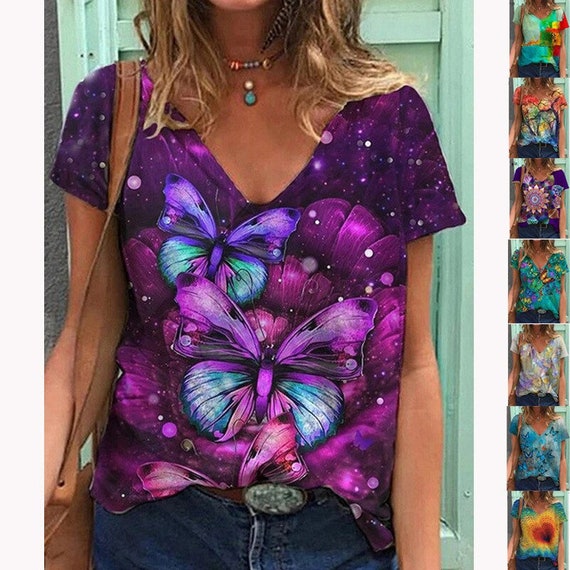 Purple Butterfly Shirt New Custom Size Shirt Cloth Winter - Etsy