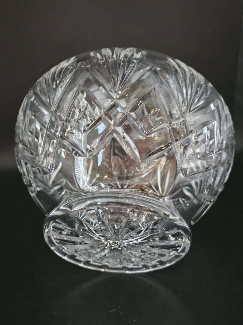 Large Crystal Glass Rose Bowl. 16.5cm Tall - Etsy