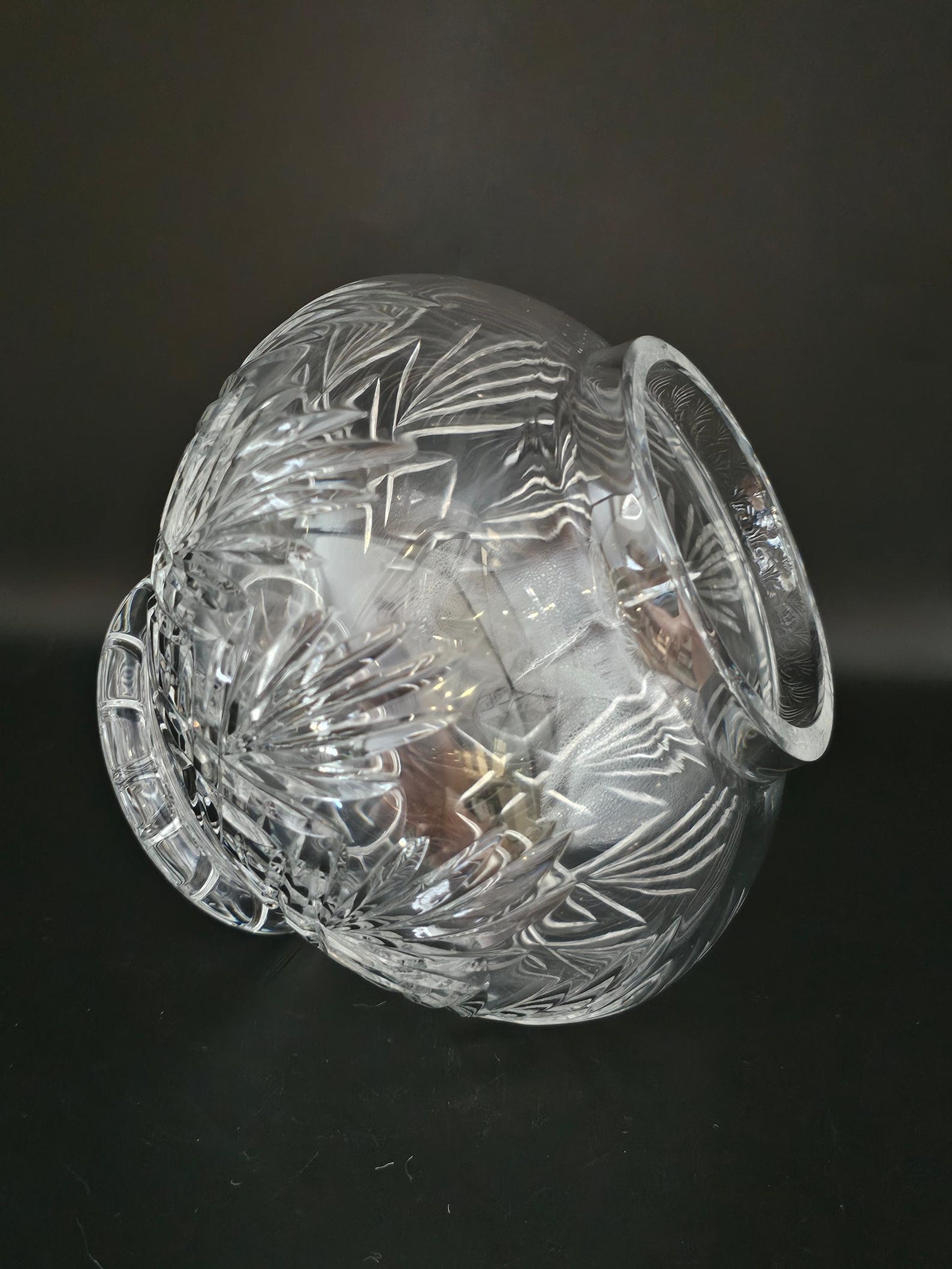 Large Crystal Glass Rose Bowl. 16.5cm Tall - Etsy