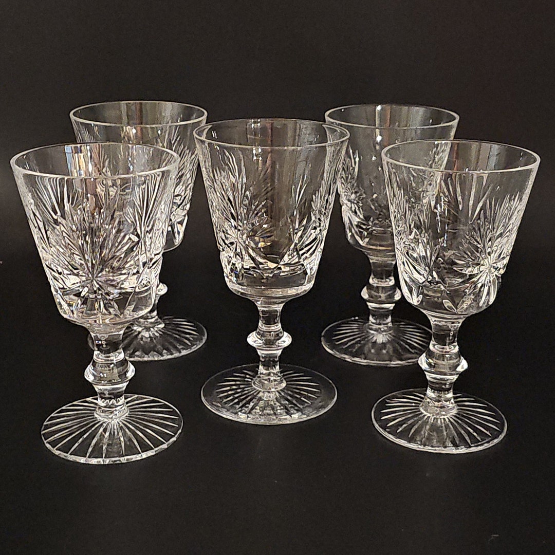 Edinburgh Crystal Set of 5 Star of Edinburgh Crystal Small Wine Glasses ...