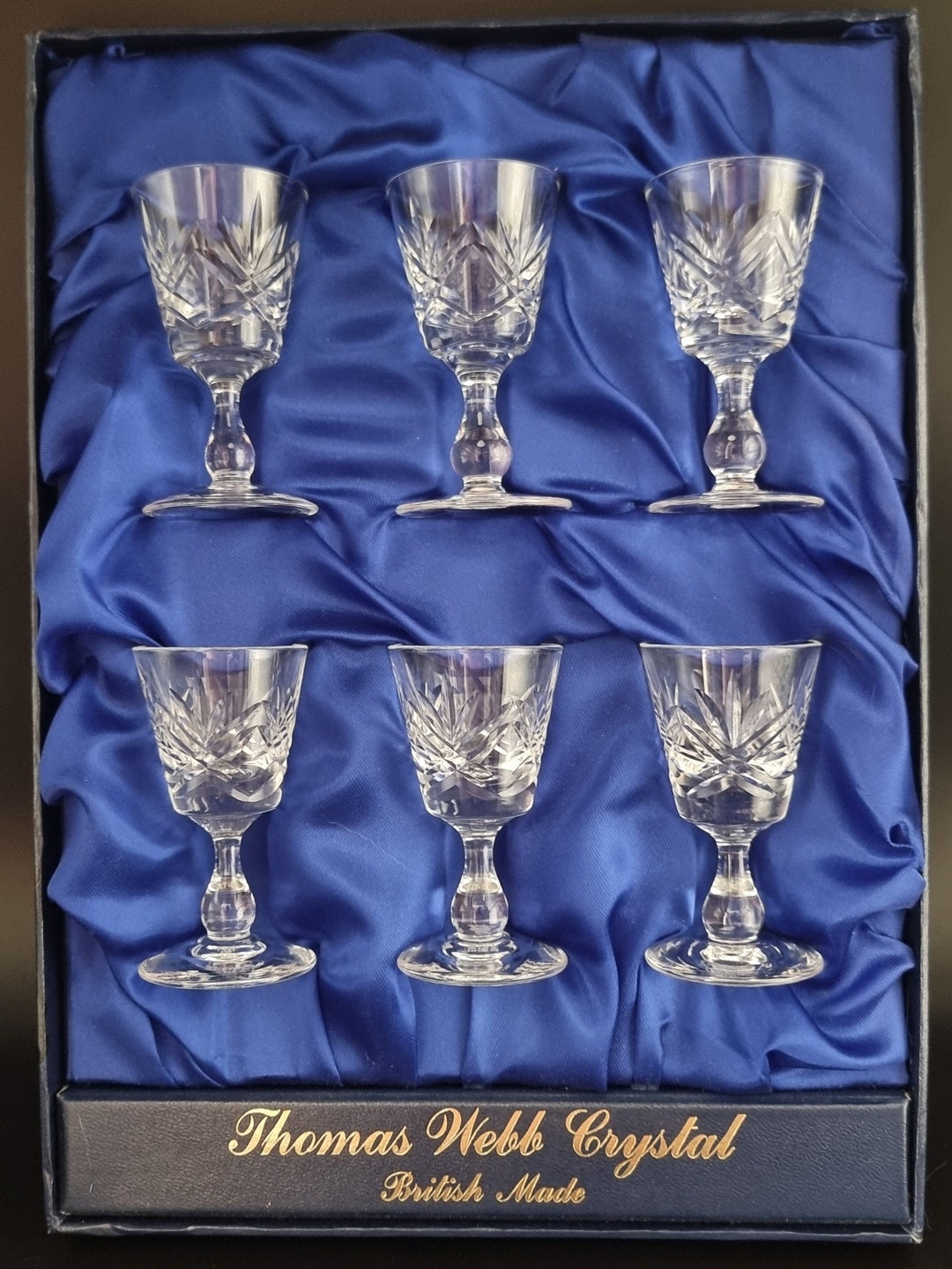 Thomas Webb Crystal Sherry Glasses Set of 6 Boxed - Etsy