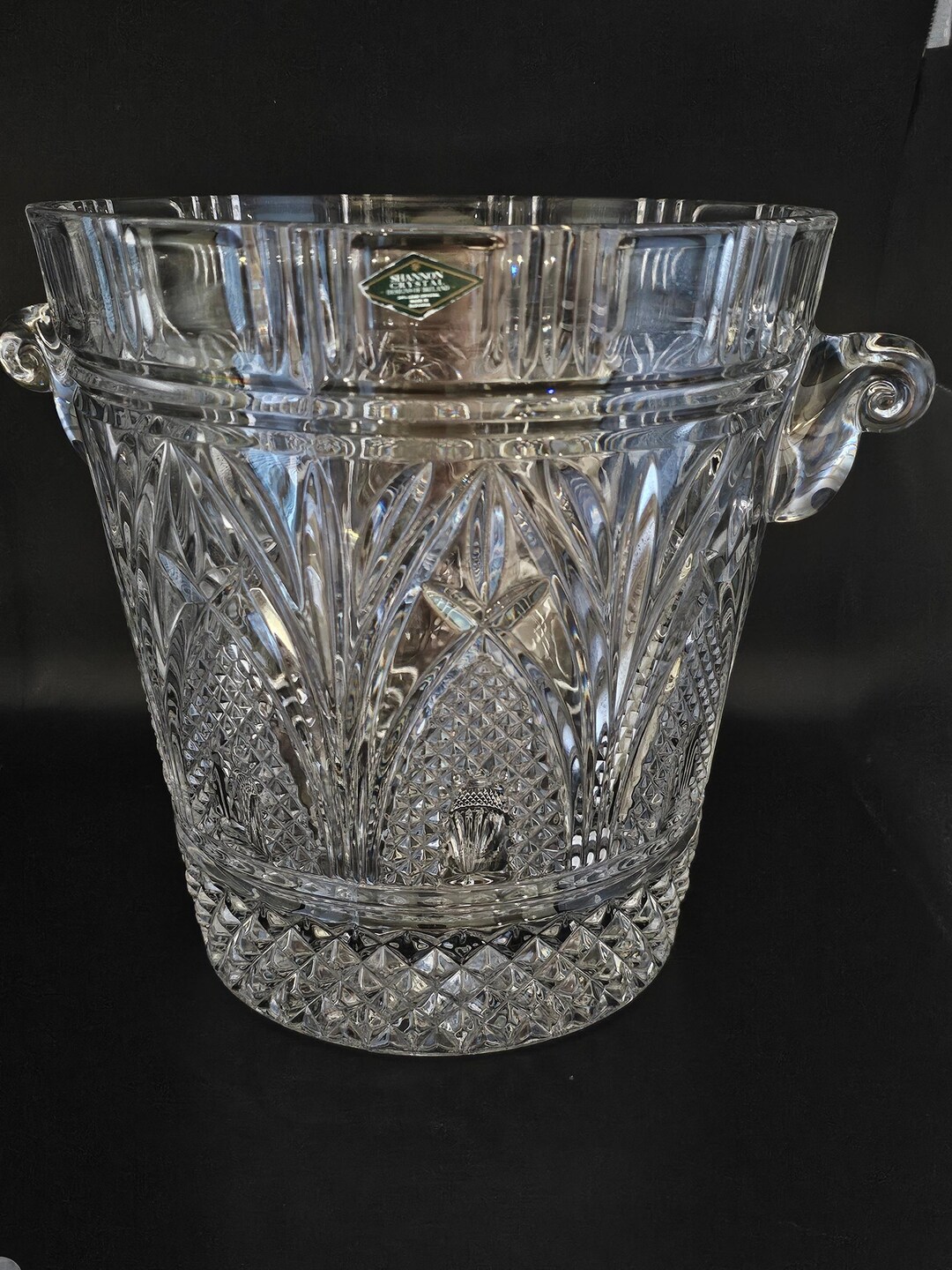 Vintage Crystal Ice Bucket, 25cm, Barware Centrepiece, Shannon Godinger ...