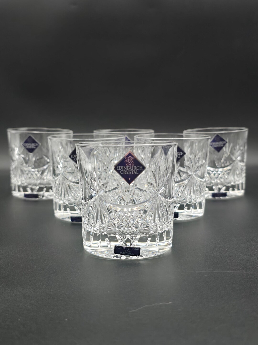 Set of 6 Edinburgh Crystal EDI41 Pattern Crystal Whisky Tumblers. 10oz ...