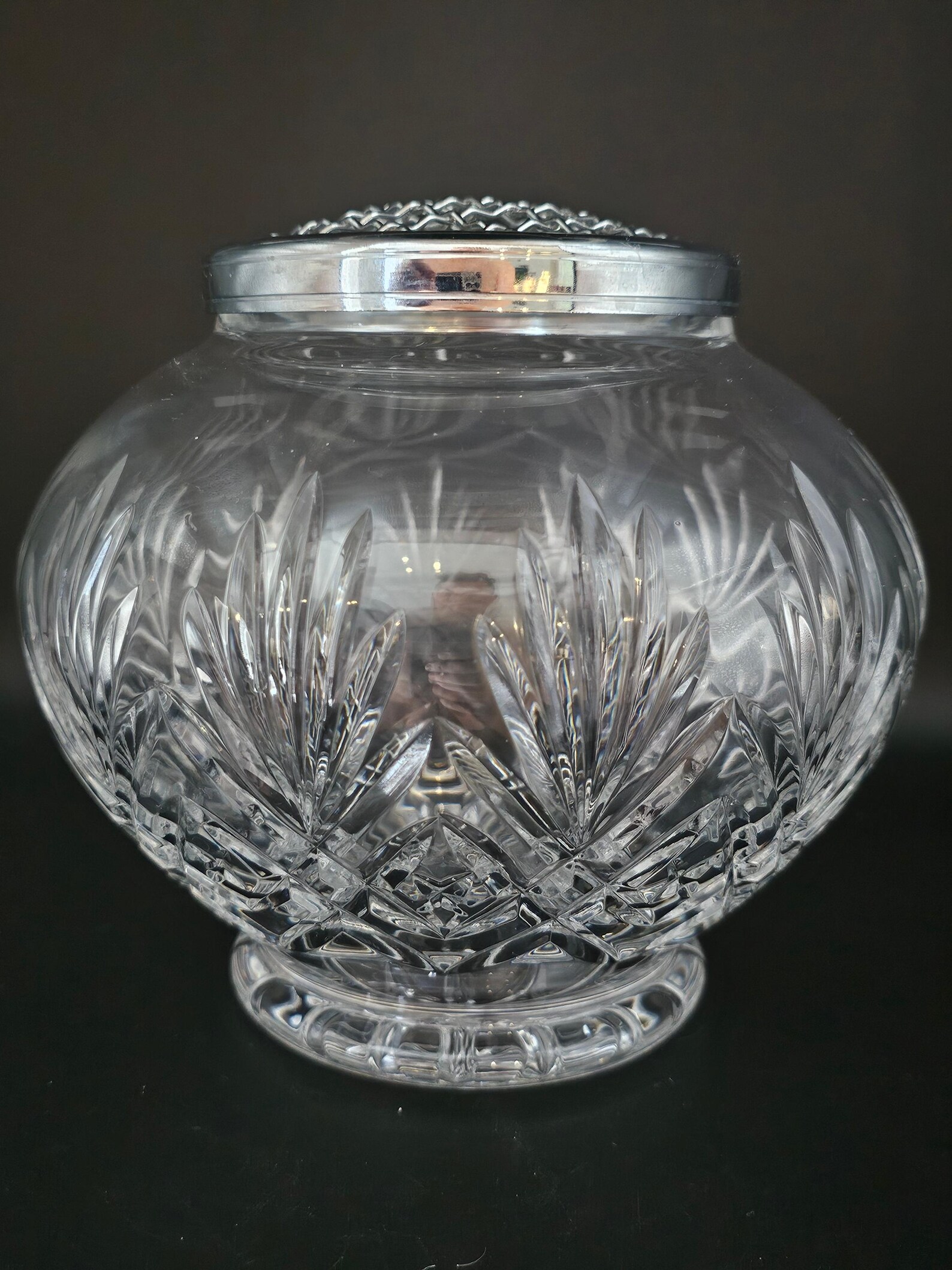 Large Crystal Glass Rose Bowl. 16.5cm Tall - Etsy