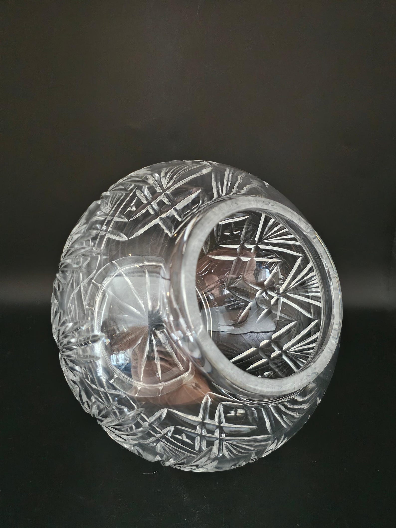 Large Crystal Glass Rose Bowl. 16.5cm Tall - Etsy