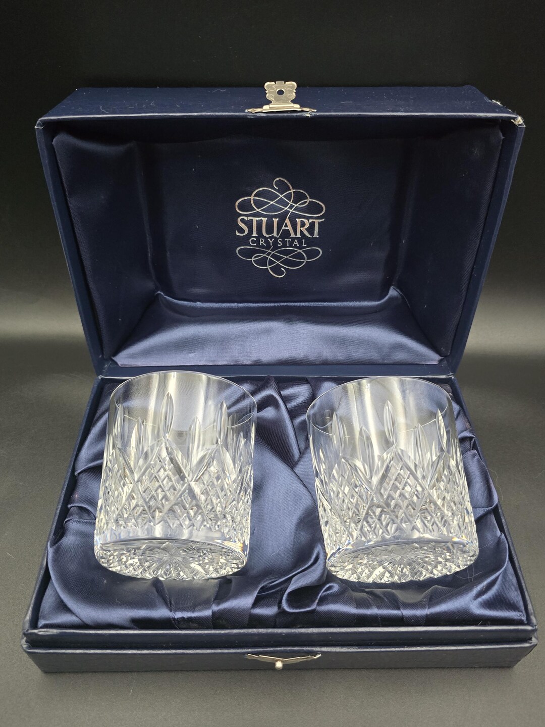 Stuart Crystal – Hamilton Pattern Whisky Tumblers Pair (8oz) With ...