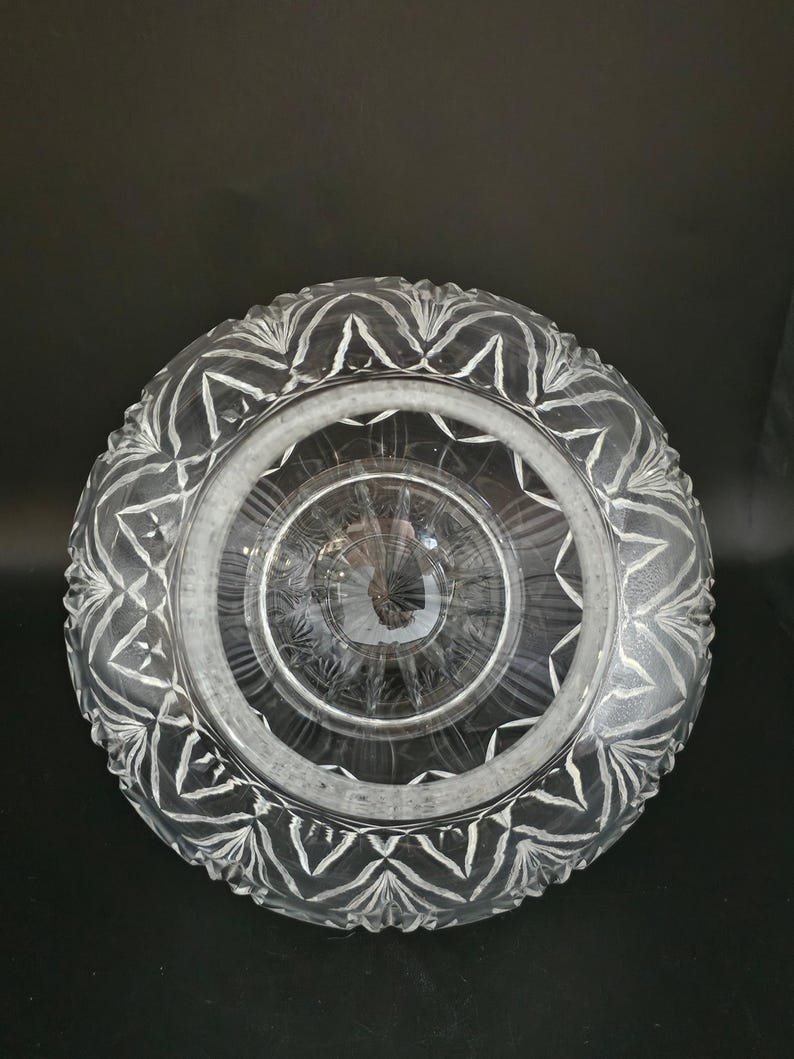 Large Crystal Glass Rose Bowl. 16.5cm Tall - Etsy