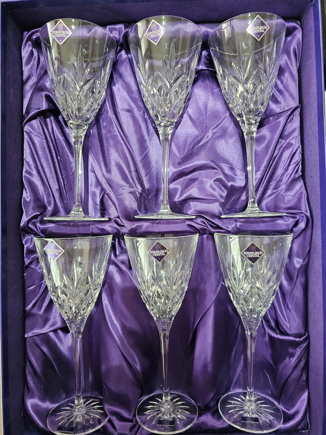 Edinburgh Crystal Boxed Set of 6 Crystal Wine Glasses - Etsy
