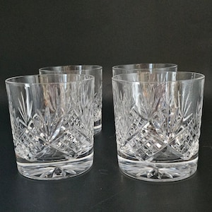 Edinburgh Crystal Finesse Pattern Set of 4 Whisky Tumblers. 9oz. Boxed ...