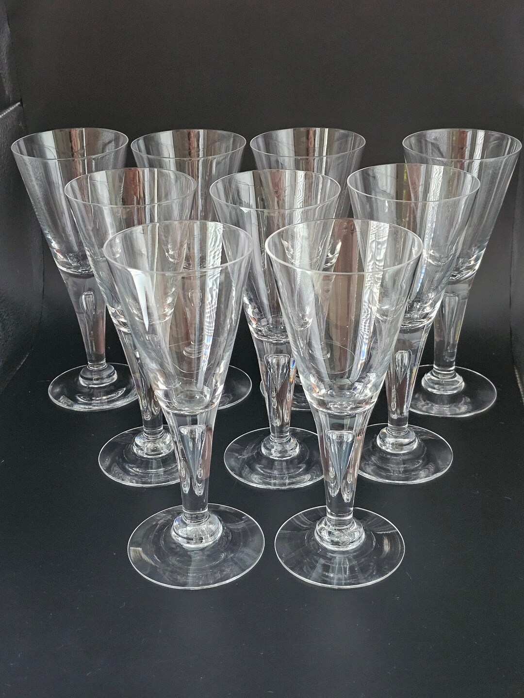 9 X Dartington Sharon Crystal White Wine Glasses by Frank Thrower ...