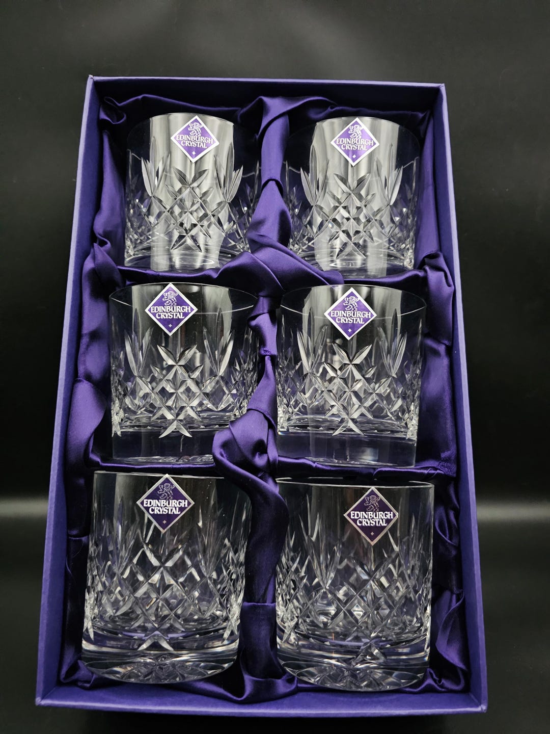 Vintage Edinburgh Crystal Tumblers Lomond Pattern Boxed. 10oz - Etsy