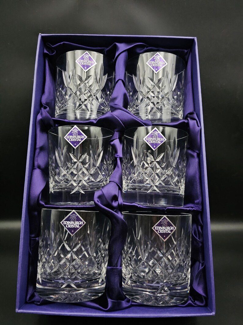 Vintage Edinburgh Crystal Tumblers Lomond Pattern Boxed. 10oz - Etsy