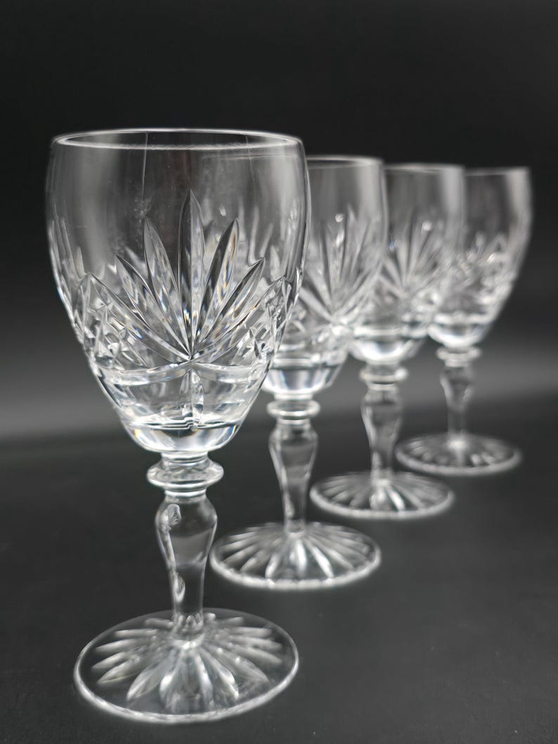 Edinburgh Crystal Wine Glasses Set – Sterling Pattern, Knopped Stem ...