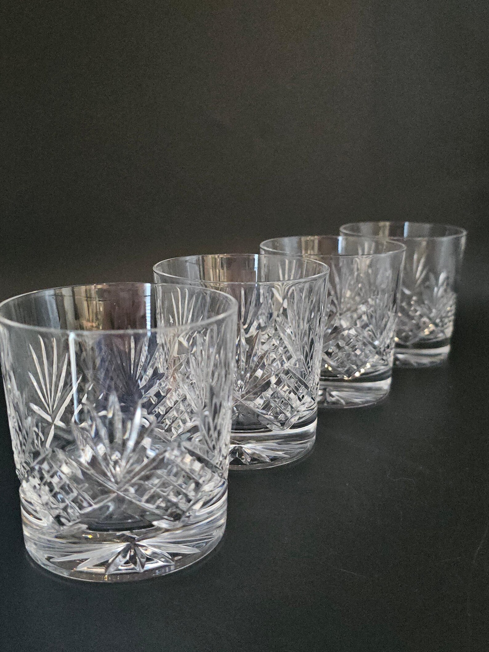 Edinburgh Crystal Finesse Pattern Set of 4 Whisky Tumblers. 9oz. Boxed ...